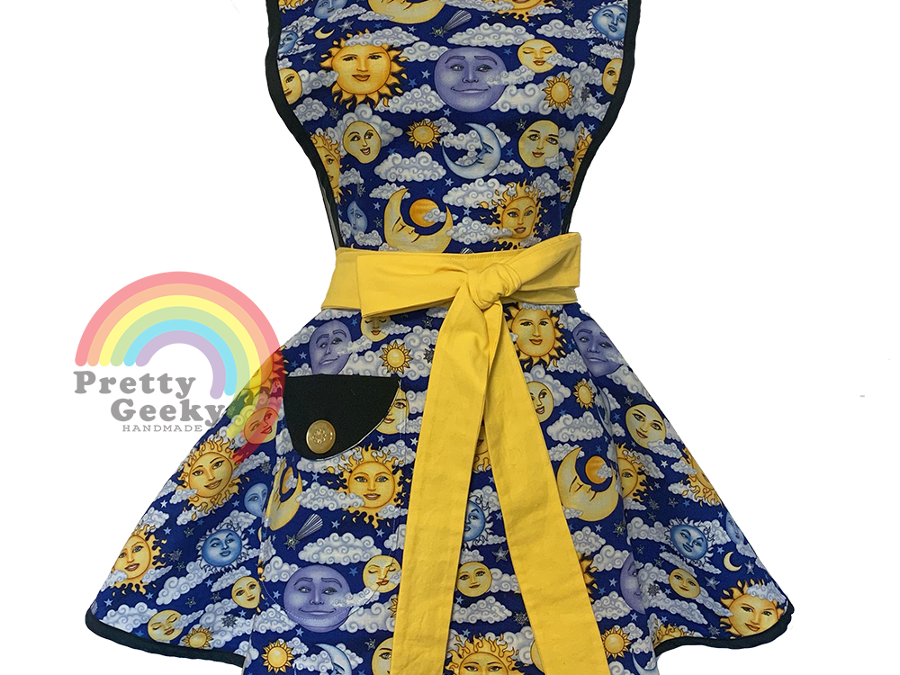Sun Moon Stars Apron | Pretty Geeky Handmade